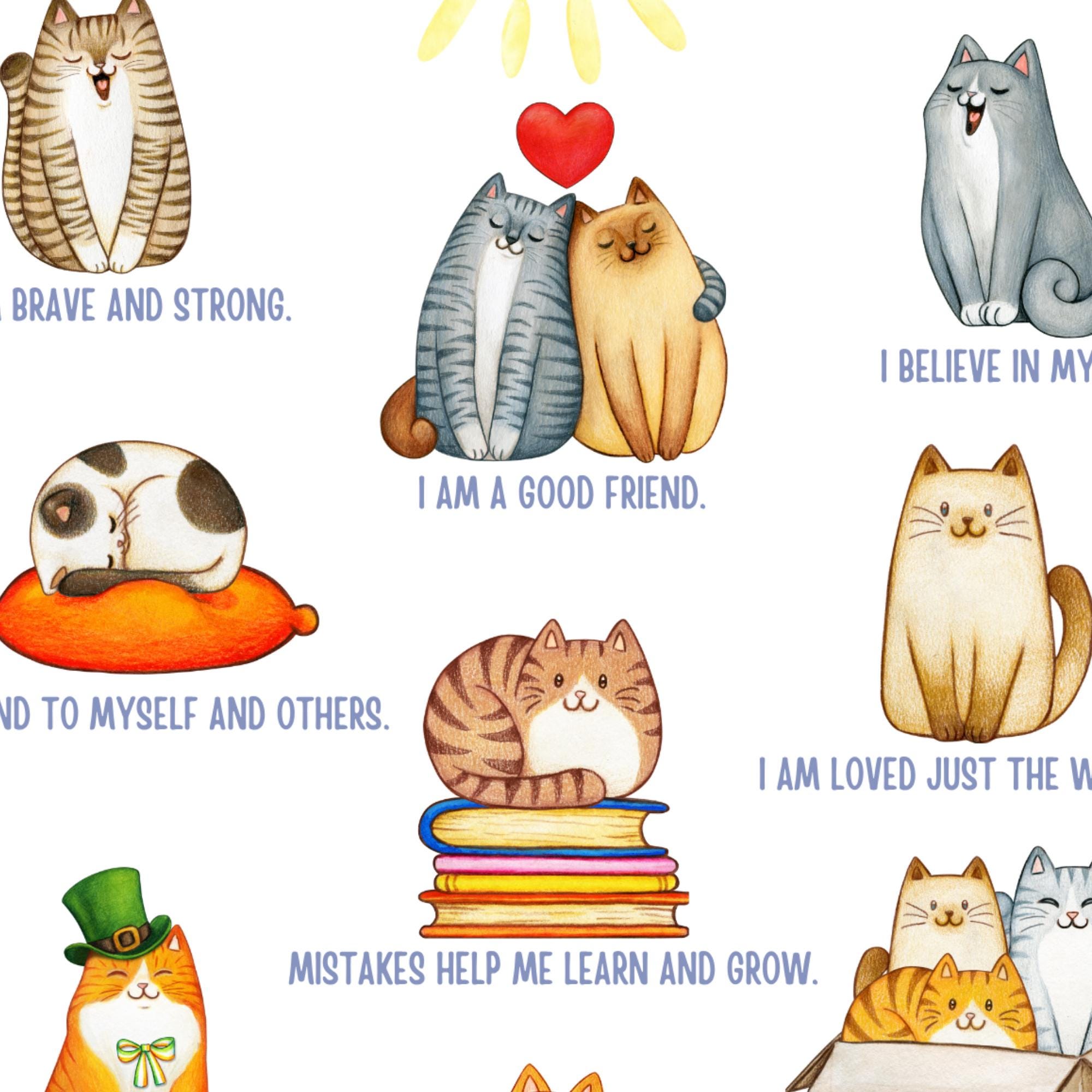 Positive Affirmations Poster, Kids Self-regulation Feelings Chart, Wall ...