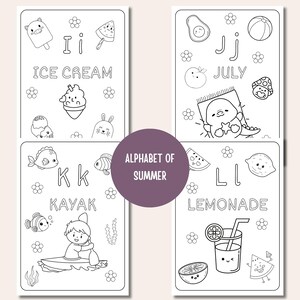Summer Alphabet Coloring Book: A-Z Printable Kids Activity (PDF ...
