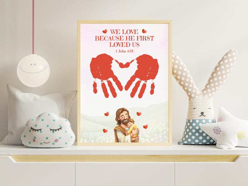 Christian Valentine Handprint Printable for Kids Bible Craft Sunday ...
