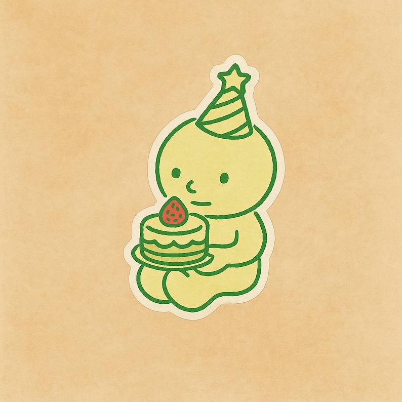 Cute Smiski Sticker, Smiski Birthday, Smiski Strawberry; Smiski Matte ...