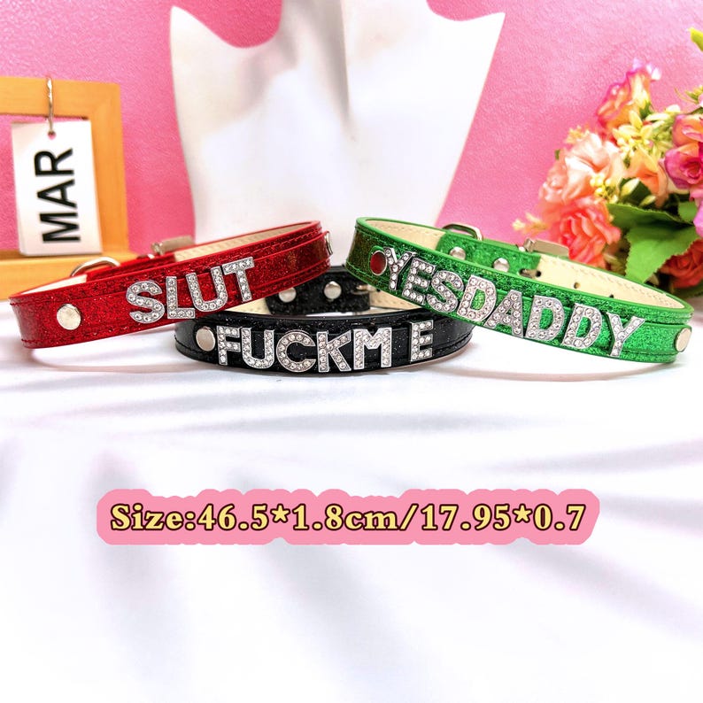 Customized Human Collar, Dirty Word Choker, Diamond Letter Multi-color ...