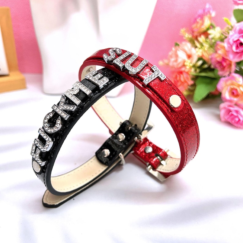 Customized Human Collar, Dirty Word Choker, Diamond Letter Multi-color ...