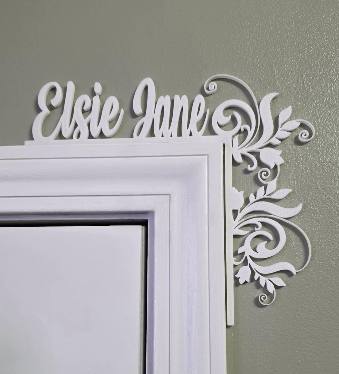 Custom Name Door Corner | Filigree Door Topper | Elegant 3D Printed ...
