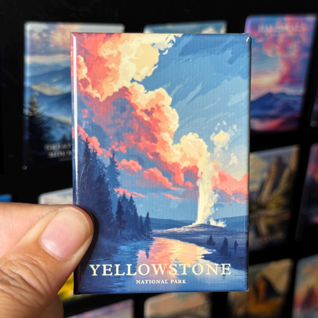 Yellowstone National Park Magnet: Travel Souvenir Fridge Decor - Etsy