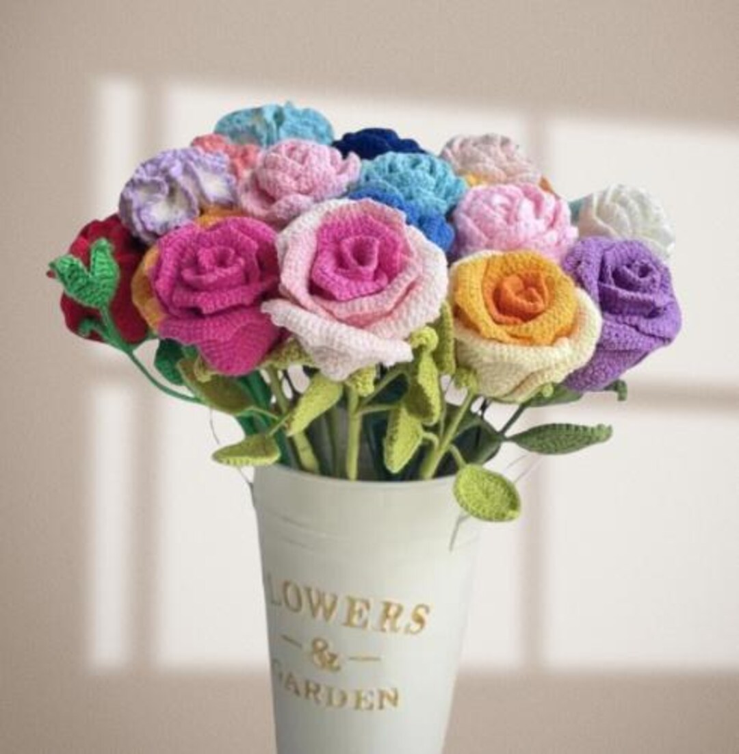 Handmade Rose Flower Crochet Pattern File PDF Digital Download, Gift ...