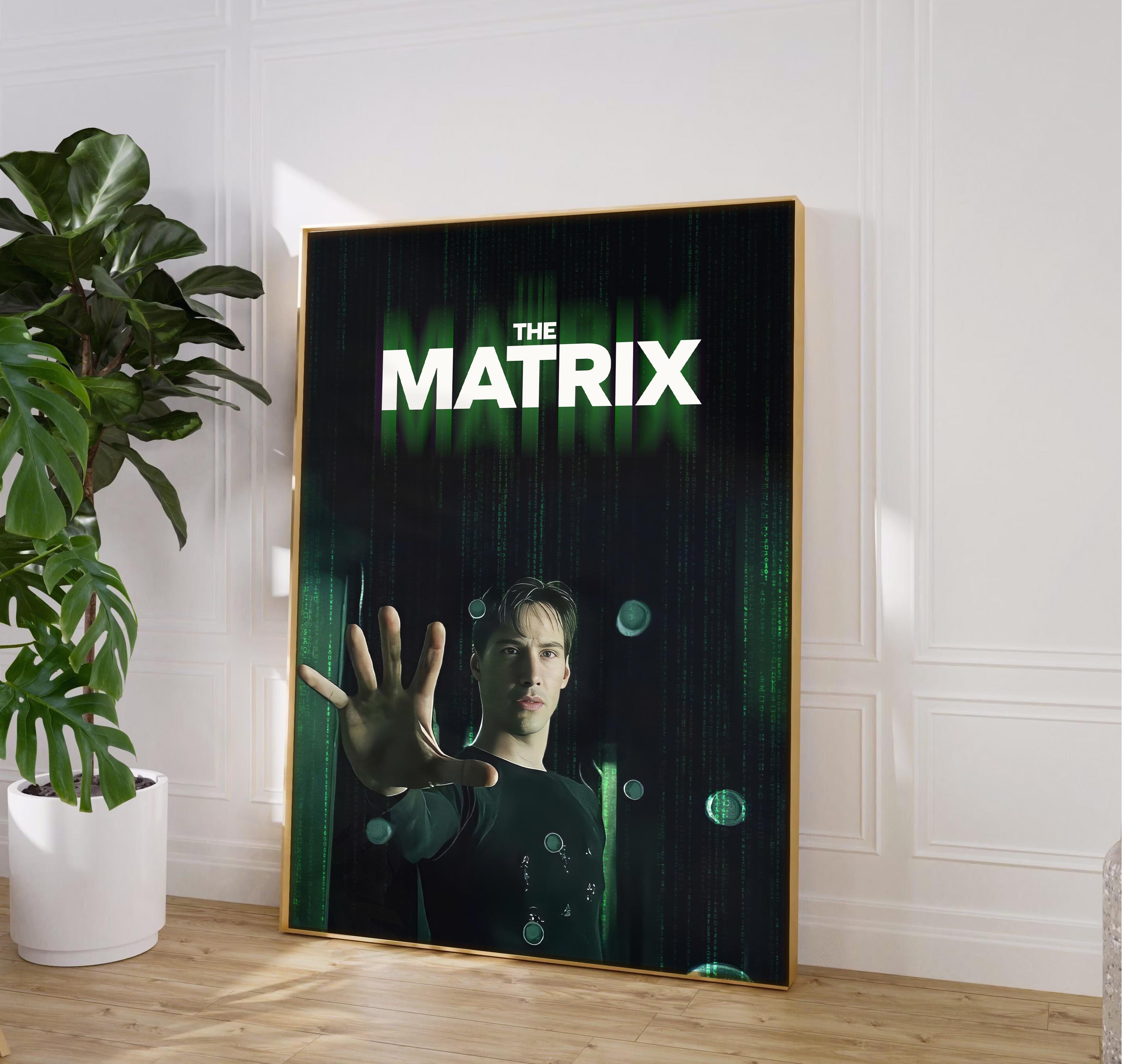 The Matrix Poster, Keanu Reeves, Carrie Anne Moss, Retro Movie Poster ...