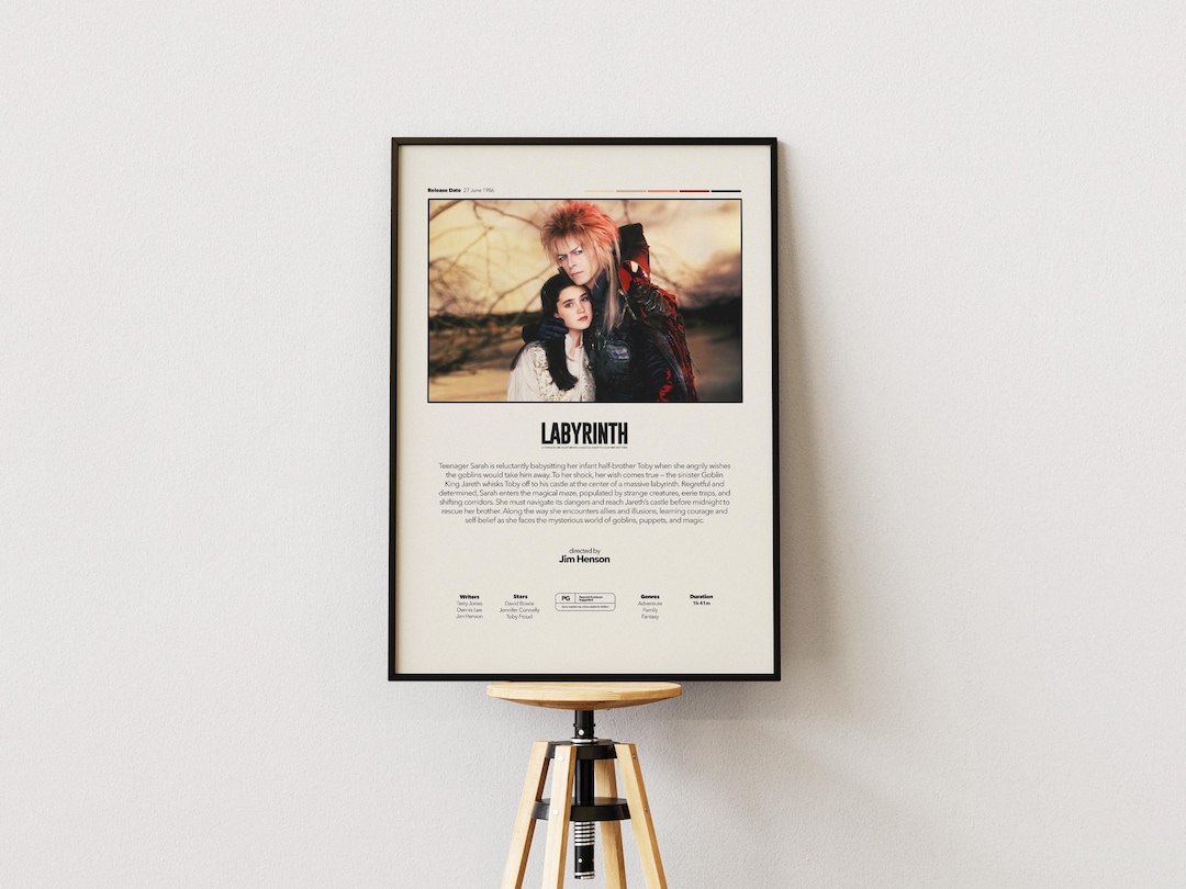 Labyrinth Poster, Movie Print, Retro Wall Art, Vintage Film Decor ...
