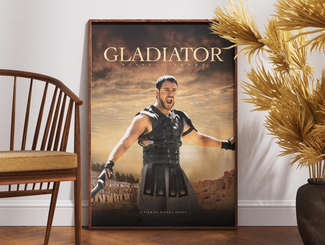 Gladiator Poster, Retro Movie Poster, Vintage Poster, Russell Crowe ...