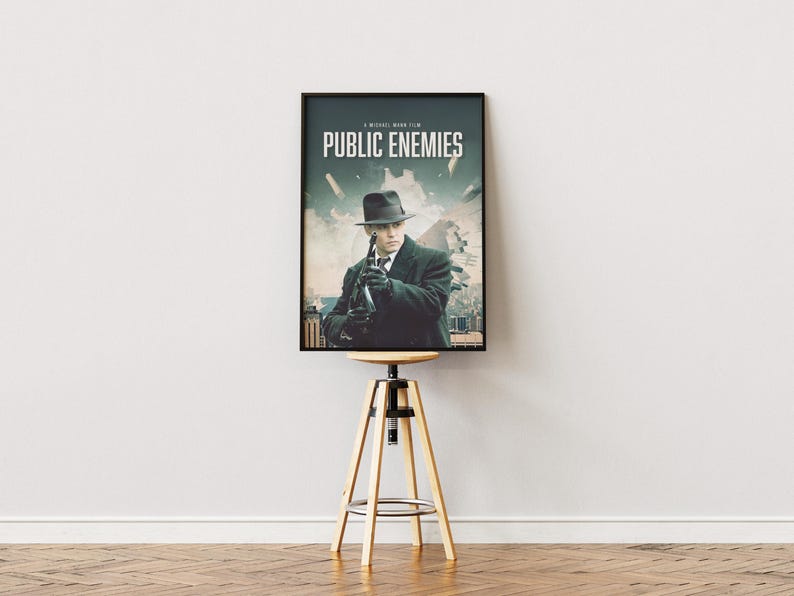 Public Enemies Poster, Retro Movie Poster, Vintage Art, Michael Mann ...