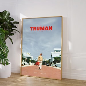 Truman Show Movie Poster, Film Poster, Wall Art, Vintage Retro Poster ...
