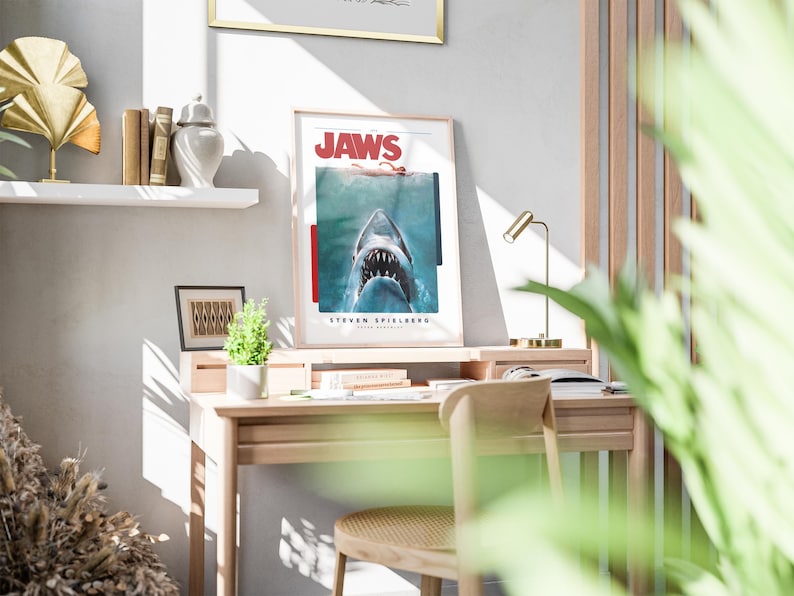 Jaws Movie Poster | Jaws Film Print | Retro Movie Poster | Minimalist ...