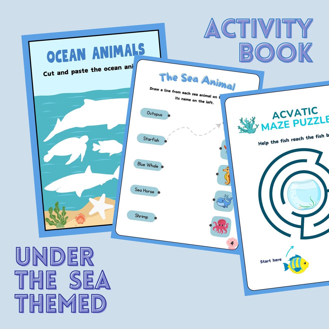 Under the Sea Busy Book Printable Activity Book for Kids Ocean Animals ...