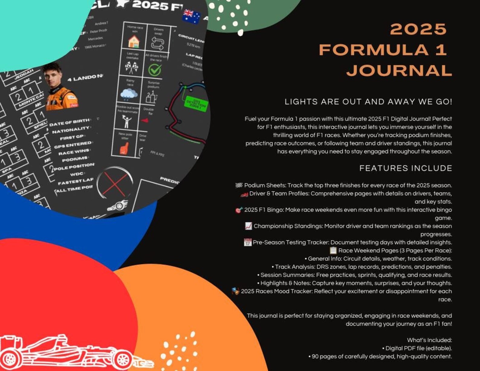 2025 Formula 1 Digital Journal on Canva | F1 Race Weekend Tracker ...