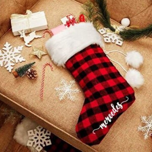 Plaid Stocking - Etsy