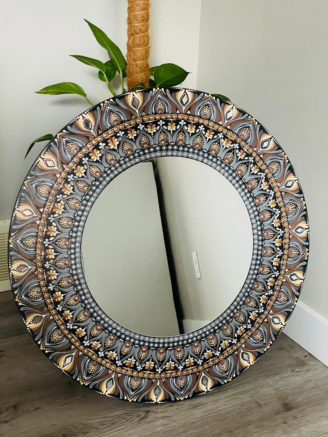 26" Mandala Art | Mandala Mirror | Wall Decor | Handpainted | Real ...
