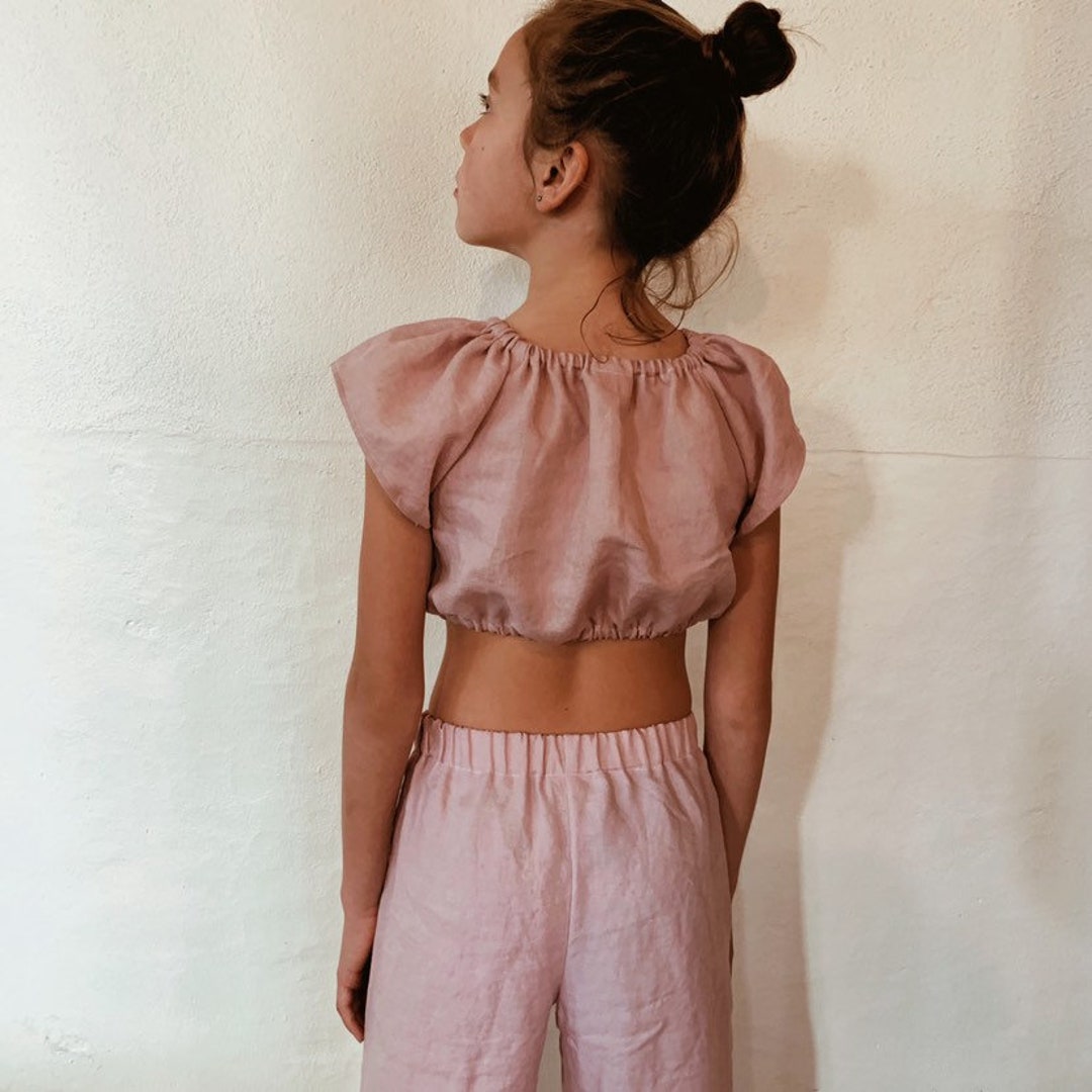 Matching Set Cosmo Set Crop Top 3/4 Pants Minimalist Clothing 100% ...