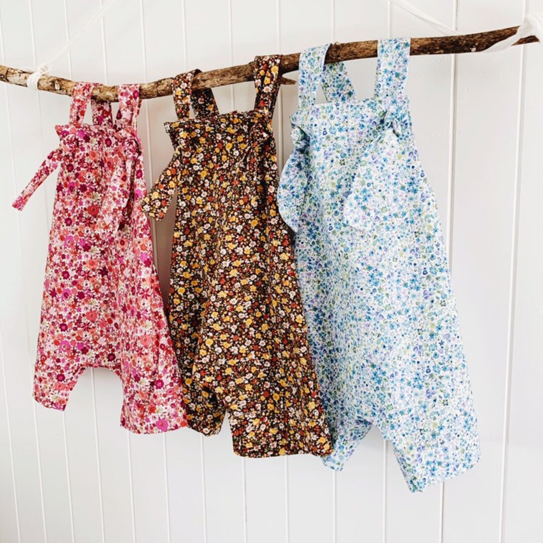 Wildflower Baby Romper Overall Outfit Girls Flower Romper Floral Girl ...