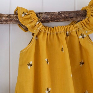 Bee Romper Organic Cotton Nature Save the Bees / Yellow Mustard Outfit ...