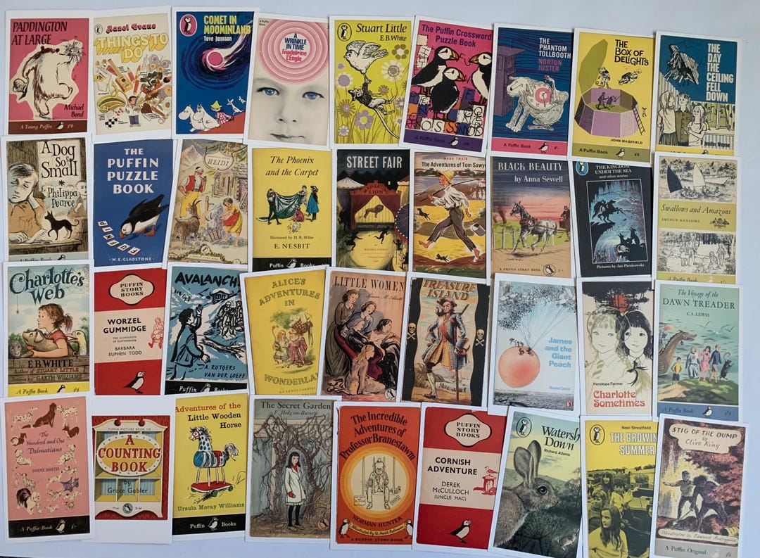 Puffin Book Covers Postcard MEGA Lucky Dip! Vintage Style Postcards ...