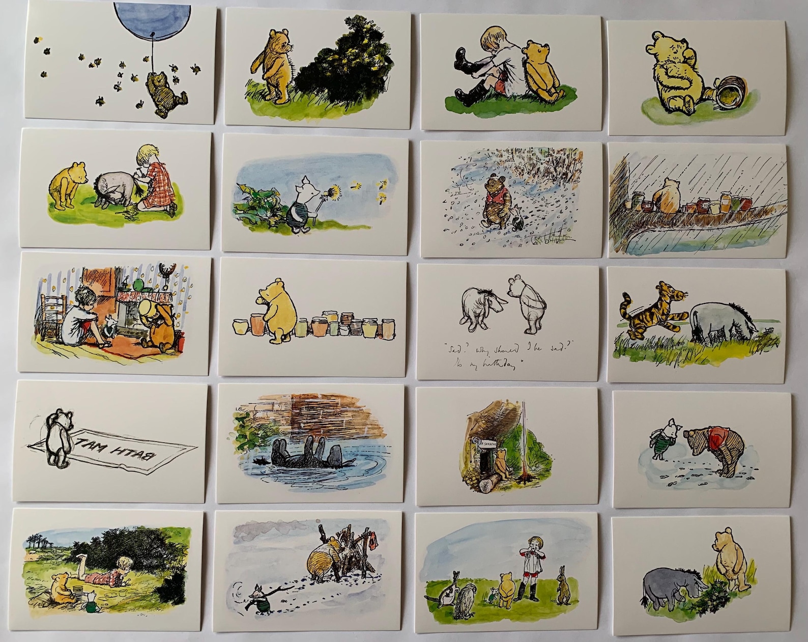 Winnie the Pooh Postcards: Vintage Style A.A. Milne Prints - LUCKY DIP ...