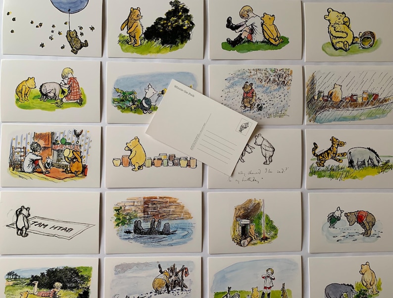 Winnie the Pooh Postcards: Vintage Style A.A. Milne Prints - LUCKY DIP ...