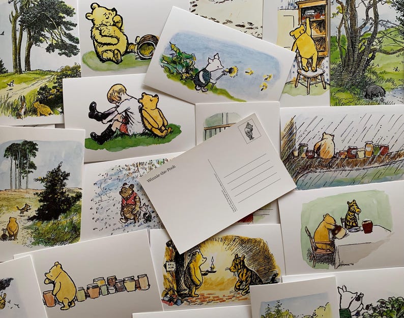Winnie the Pooh Postcards: Vintage Style A.A. Milne Prints - LUCKY DIP ...