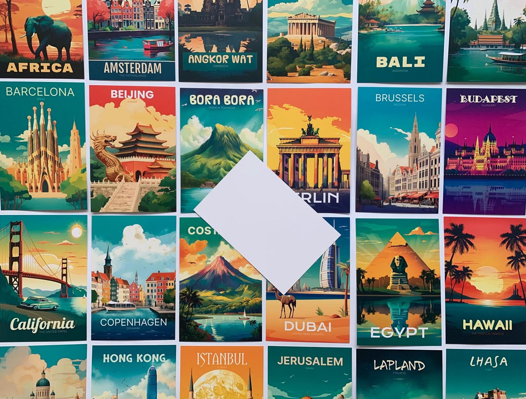 Travel Destinations Wall Art Print: Retro City Graphic Prints (M-Z) - Etsy