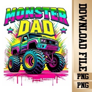 Monster Truck Dad Design PNG | Retro 80s Style Graphic | Racing ...