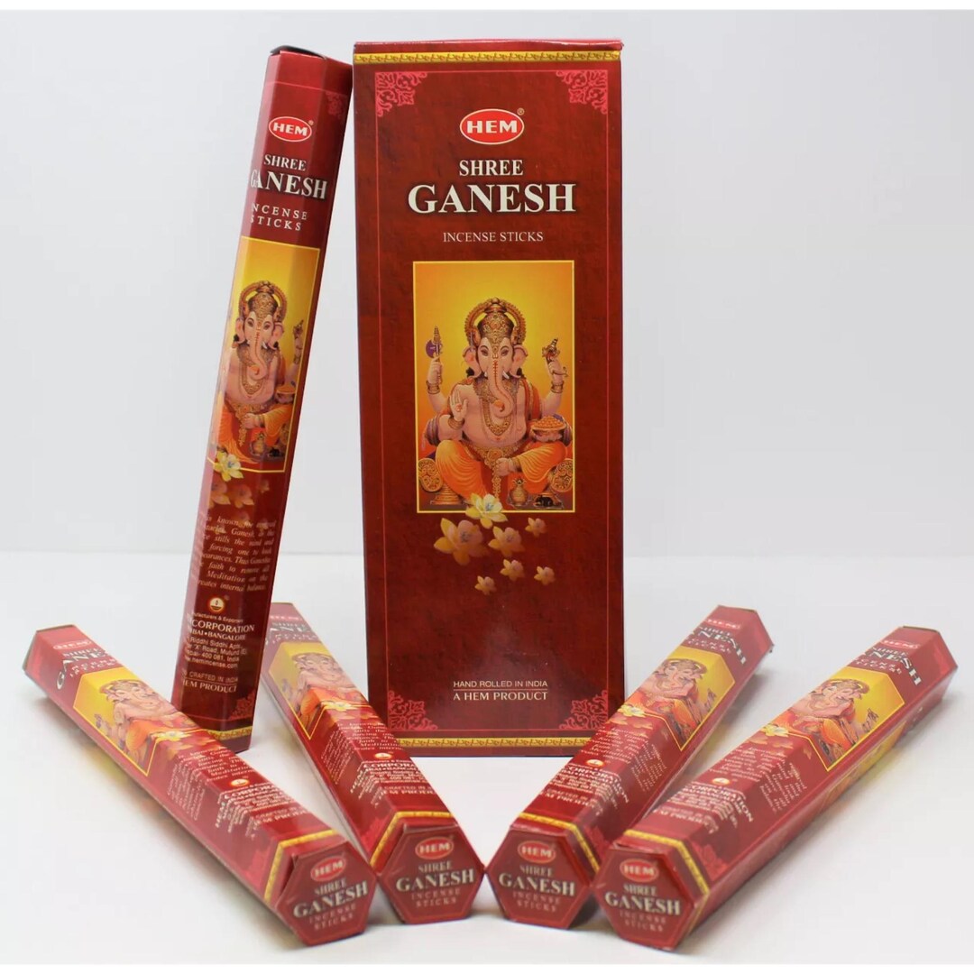 HEM Shree Ganesh Incense Sticks - (pack of 6) Long-lasting, Natural ...