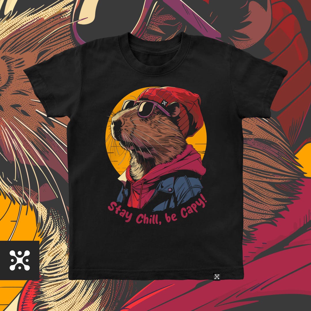 Kids Black Capybara Shirt is a Great Capybara Gift or as Animal Lover ...