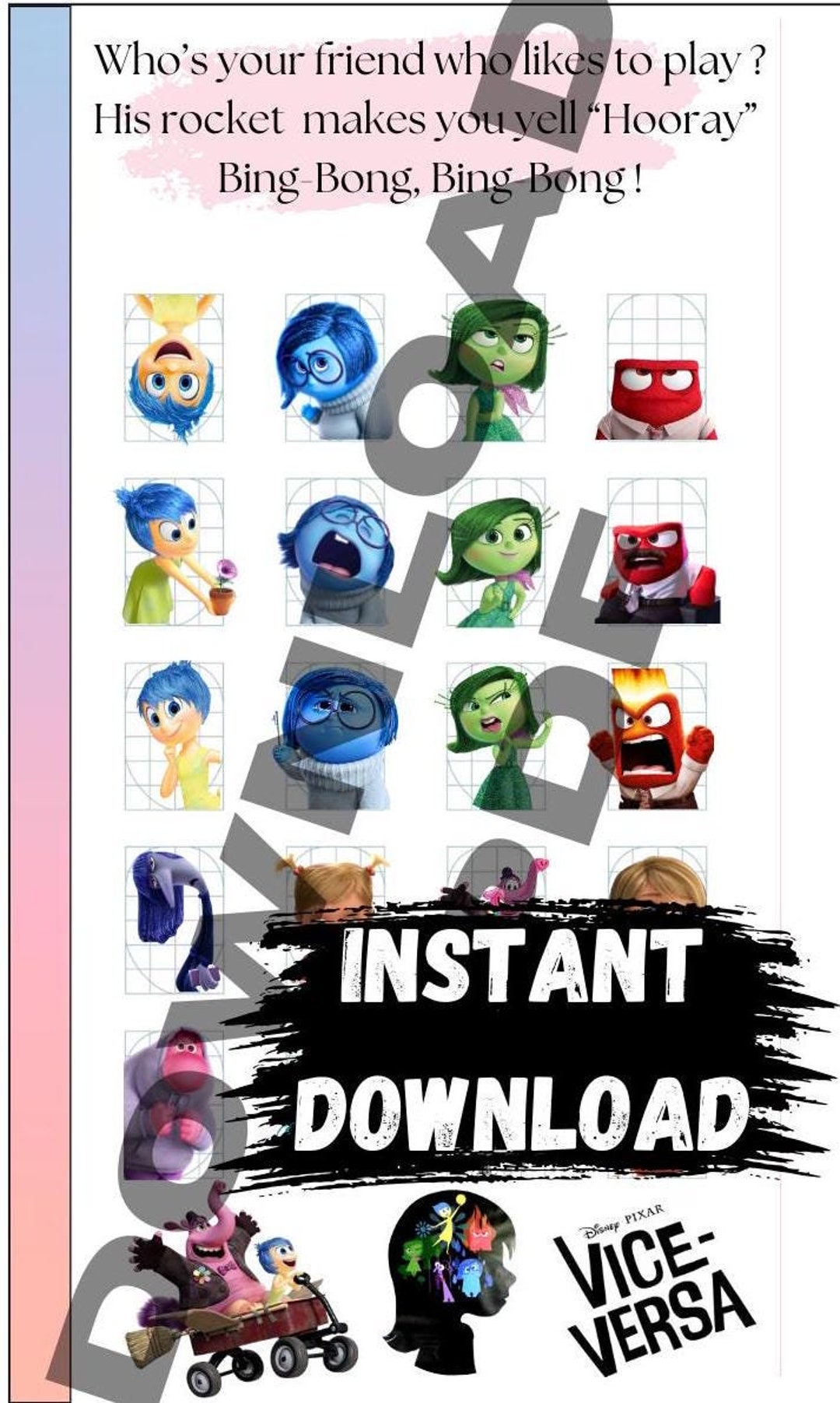 Nail Art Template Vice Versa. Nail Decoration. Digital Nail Decals ...