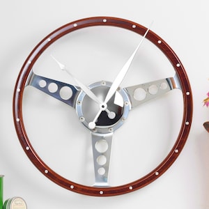 For Chris Handmade Classic Car Walnut Steering Wheel Clock - Etsy