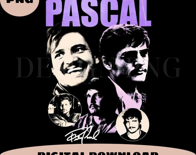 Limited Pedro Pascal Vintage PNG, Actor Homage Tee, 90s Retro Design ...