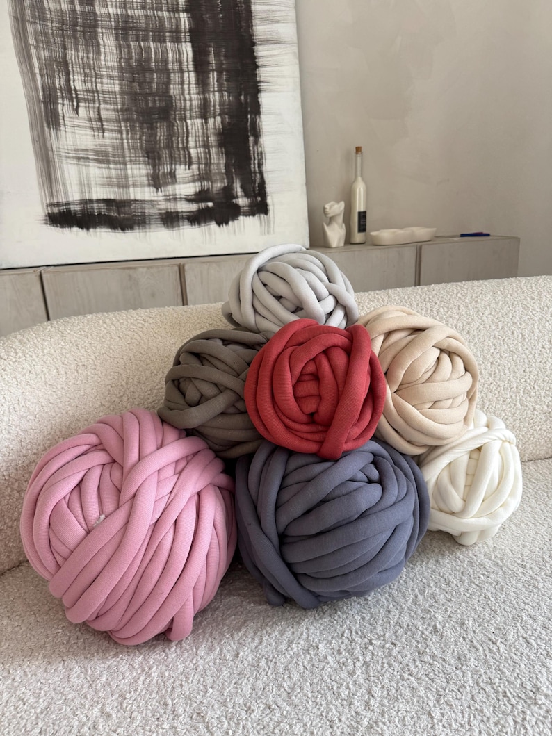 Super Bulky Cotton Tube Yarn, Jumbo Arm Knitting Yarn, Soft DIY ...