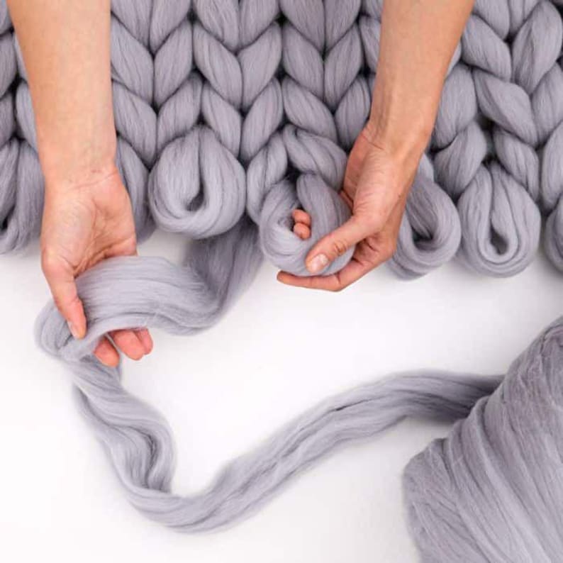 100% Merino Wool Roving – Super Bulky Yarn for Arm Knitting & Felting ...