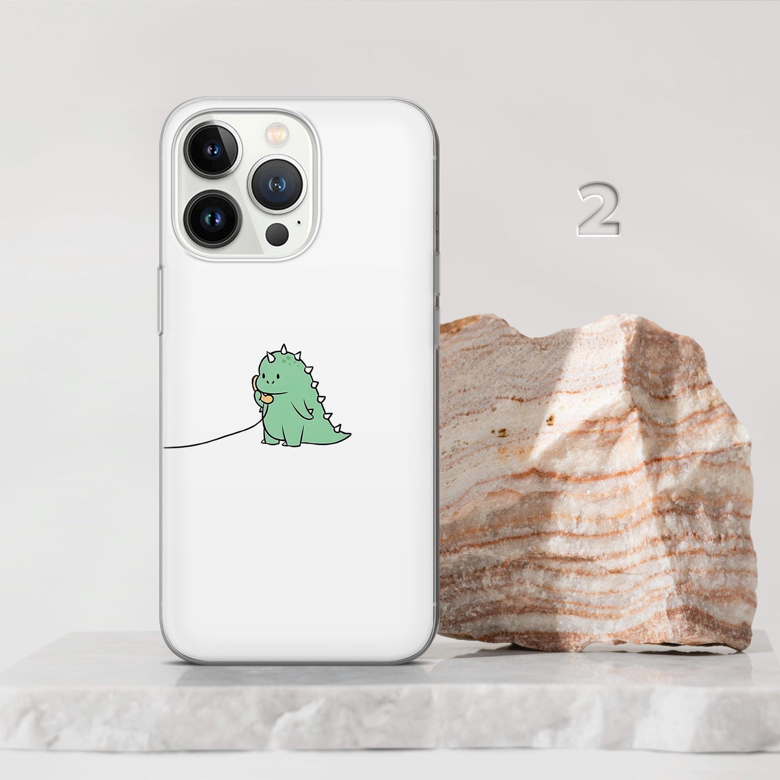 Cute Dinosaur Matching Couple Phone Case Funny Love Cover Fit for ...