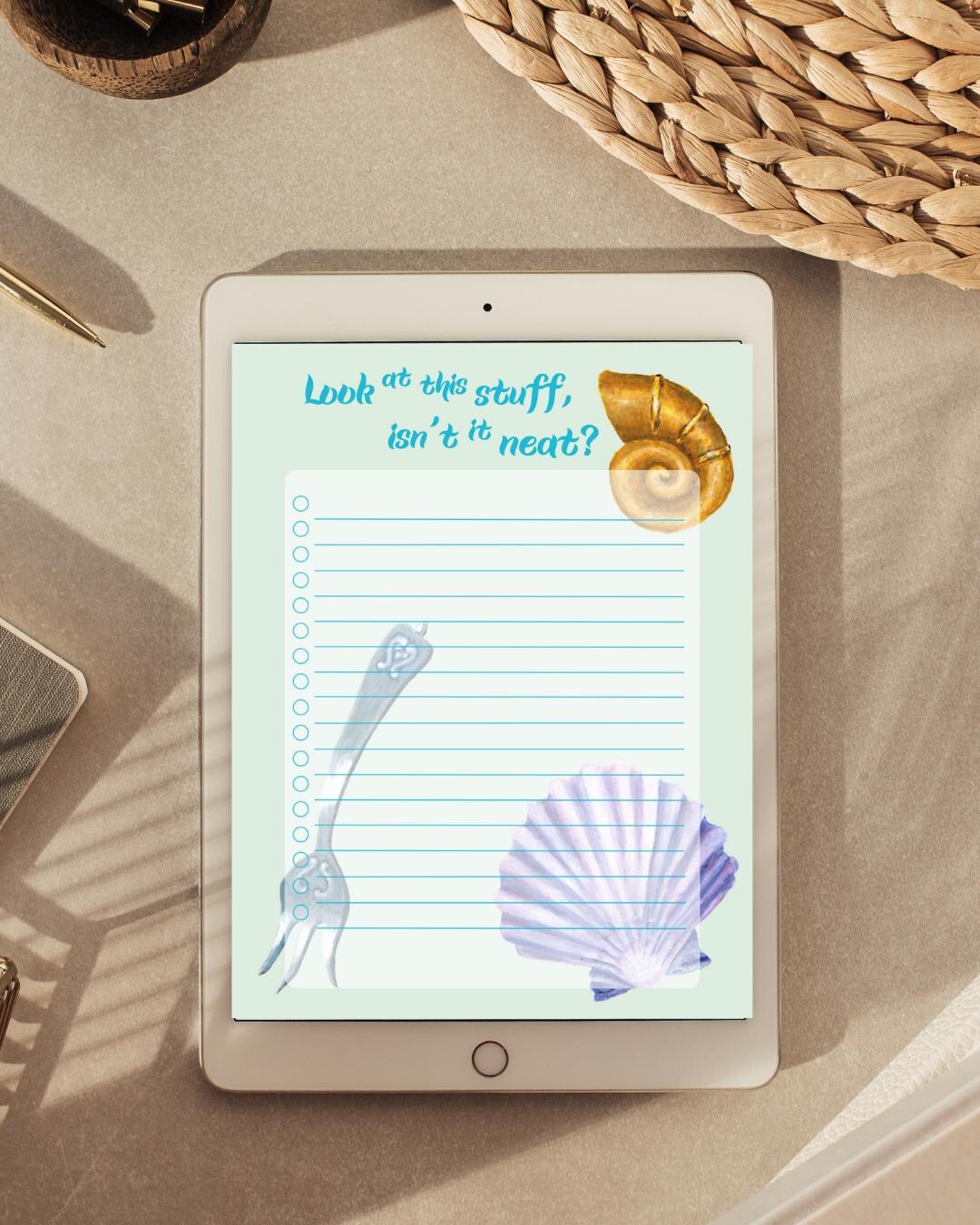 Little Mermaid To-do List - Printable Planner Pages in Teal With Shell ...