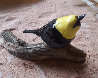 Yellow-headed Blackbird Wooden Hand Carved Bird - Etsy