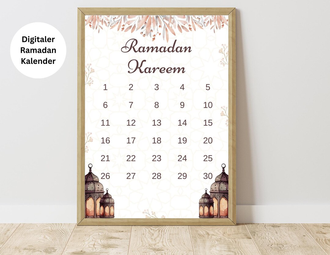 Digital Ramadan Calendar 30 Days Countdown to Check off Download and ...