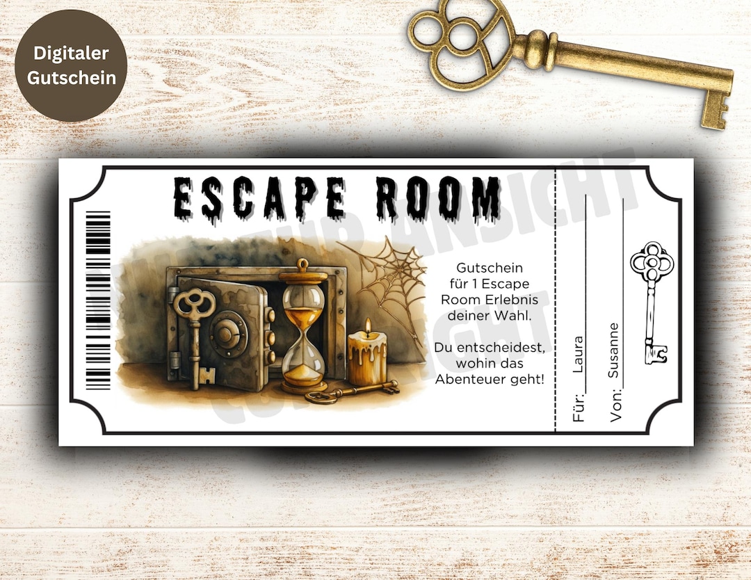 Escape Room Voucher PDF | Digital Voucher to Print | Adventure Puzzle ...