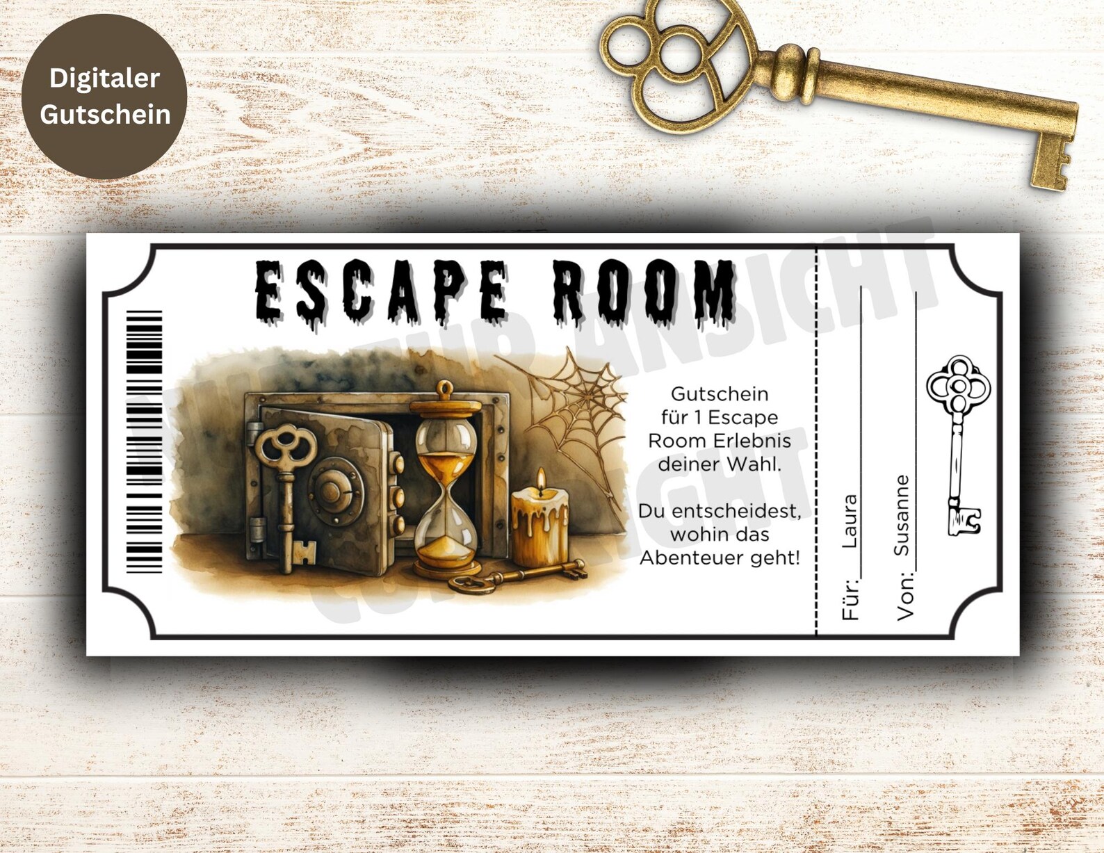 Escape Room Gutschein PDF | Digitaler Gutschein zum Ausdrucken ...