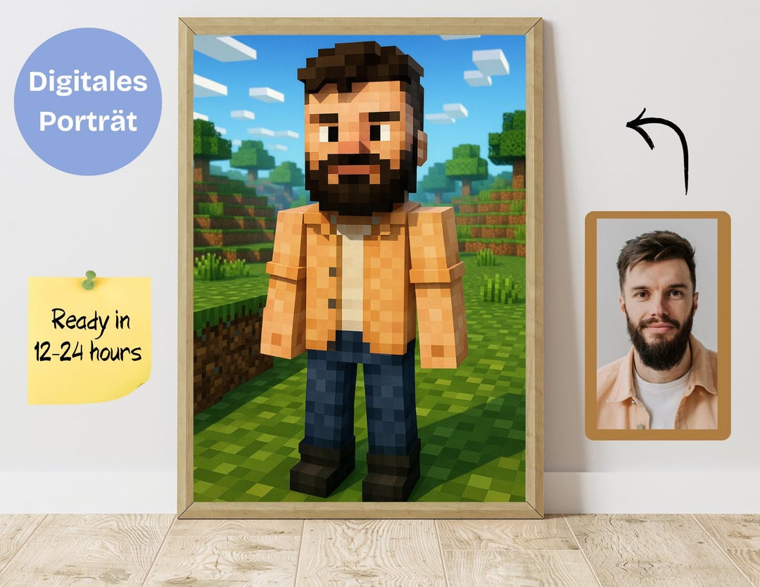 Personalized Pixel Game Avatar Block Style | Digital Portrait in Voxel ...