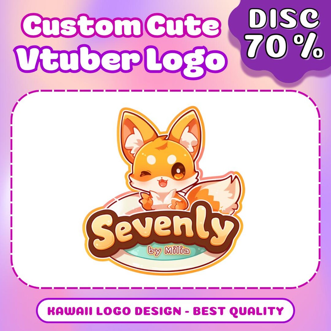 Custom Cute Vtuber Logo, Vtuber Logo, Cute Vtuber Logo, Kawaii Logo ...