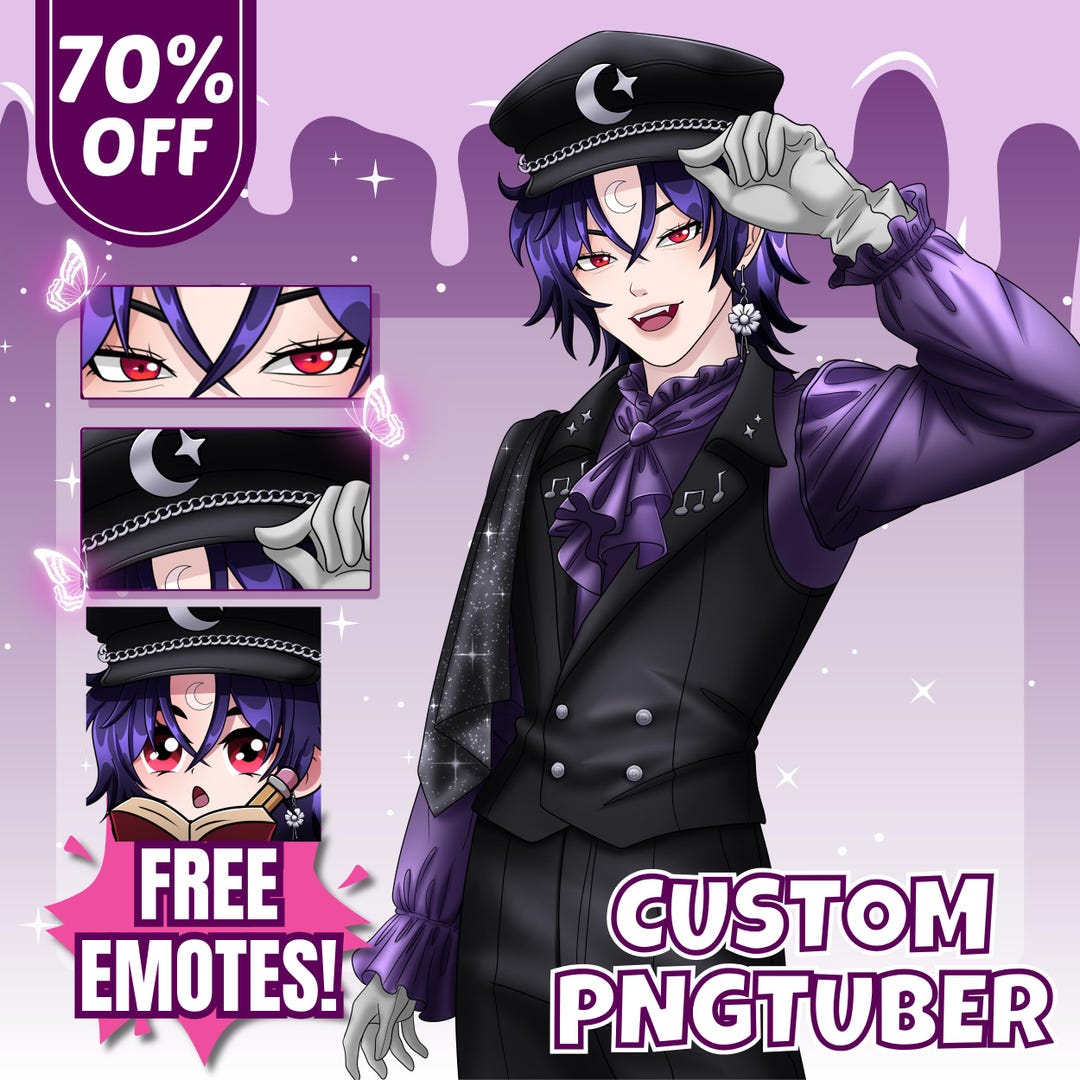 Talking Blinking + 2 Expressions Free 1 Emote Static | Anime Pngtuber ...