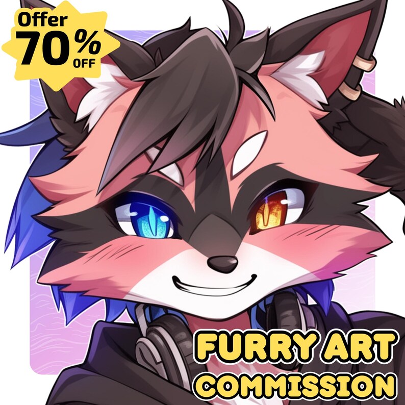 Headshot Package | Custom Furry Anime Art Commission, Icon PFP, Fursona ...