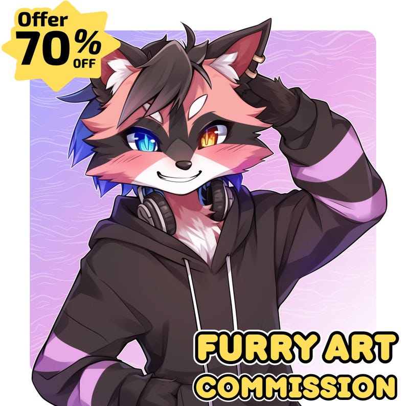 Furry Art Character | Custom Pfp/headshot Anime Furry Commission ...