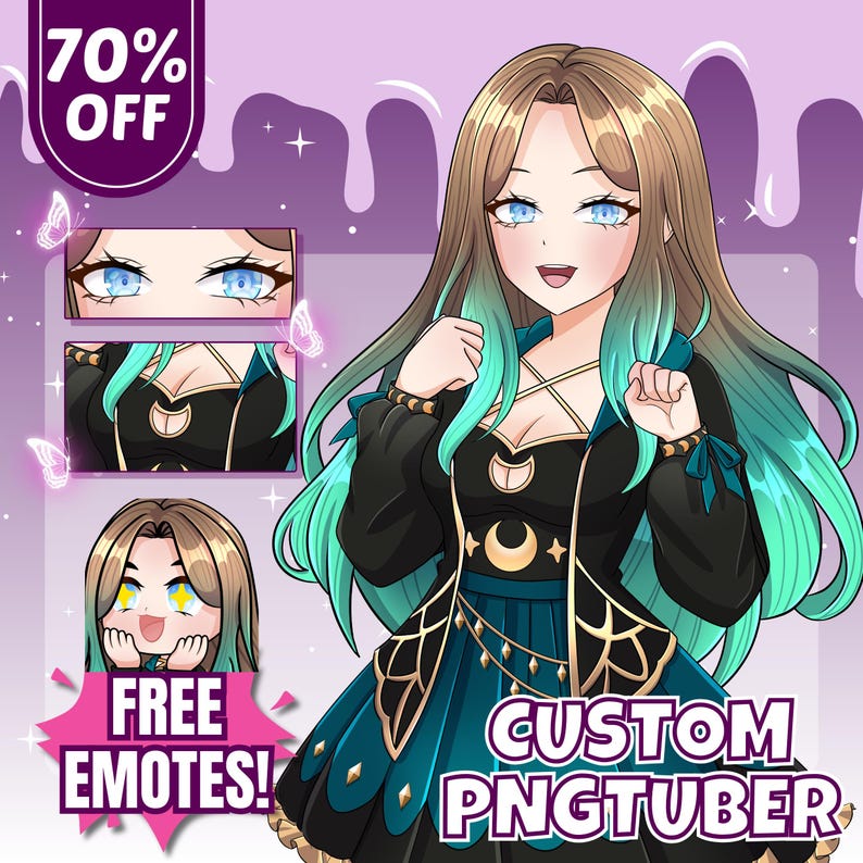 Talking + Blinking Package | Custom Anime Pngtuber | Custom Pose ...