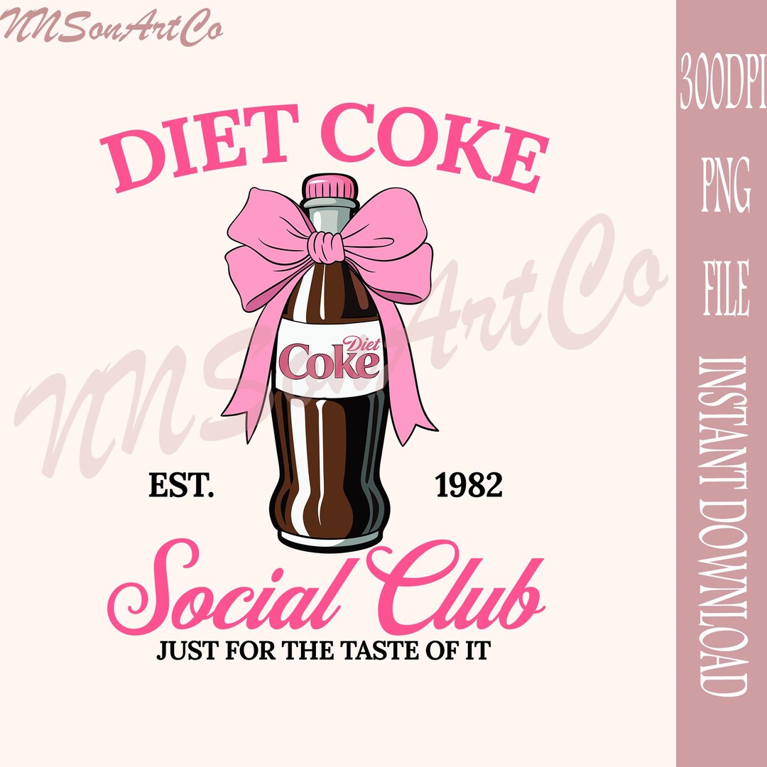 Coquette Bow Diet Coke Social Club Png, Girly Soda Drink Png, Aesthetic ...