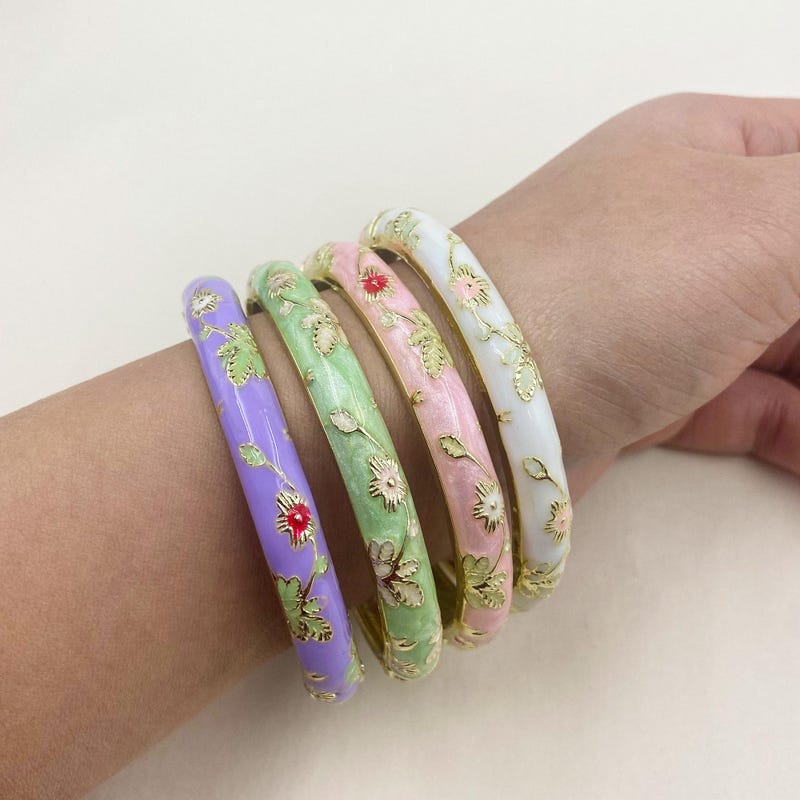 Flower Bangle - Etsy