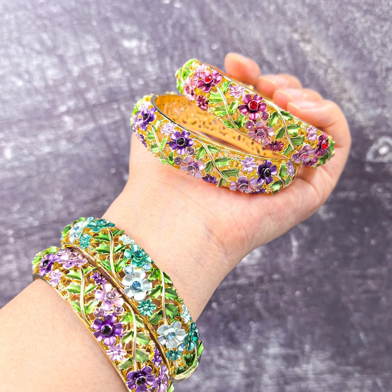 Pink Purple Blue Bangle - Etsy